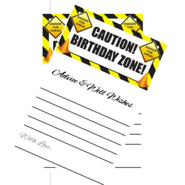 Caution Birthday Zone! Advice Cards -40pk - Walmart.com
