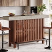 Tribesigns Rattan Home Bar Unit, Farmhouse 4-Tier Bar Table, Liquor ...