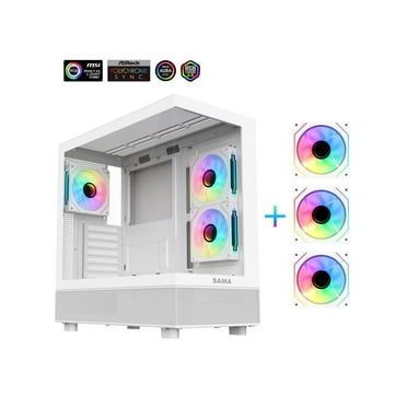 DIYPC ARGB-Q3.v2-W White USB3.0 Tempered Glass Micro ATX Gaming ...