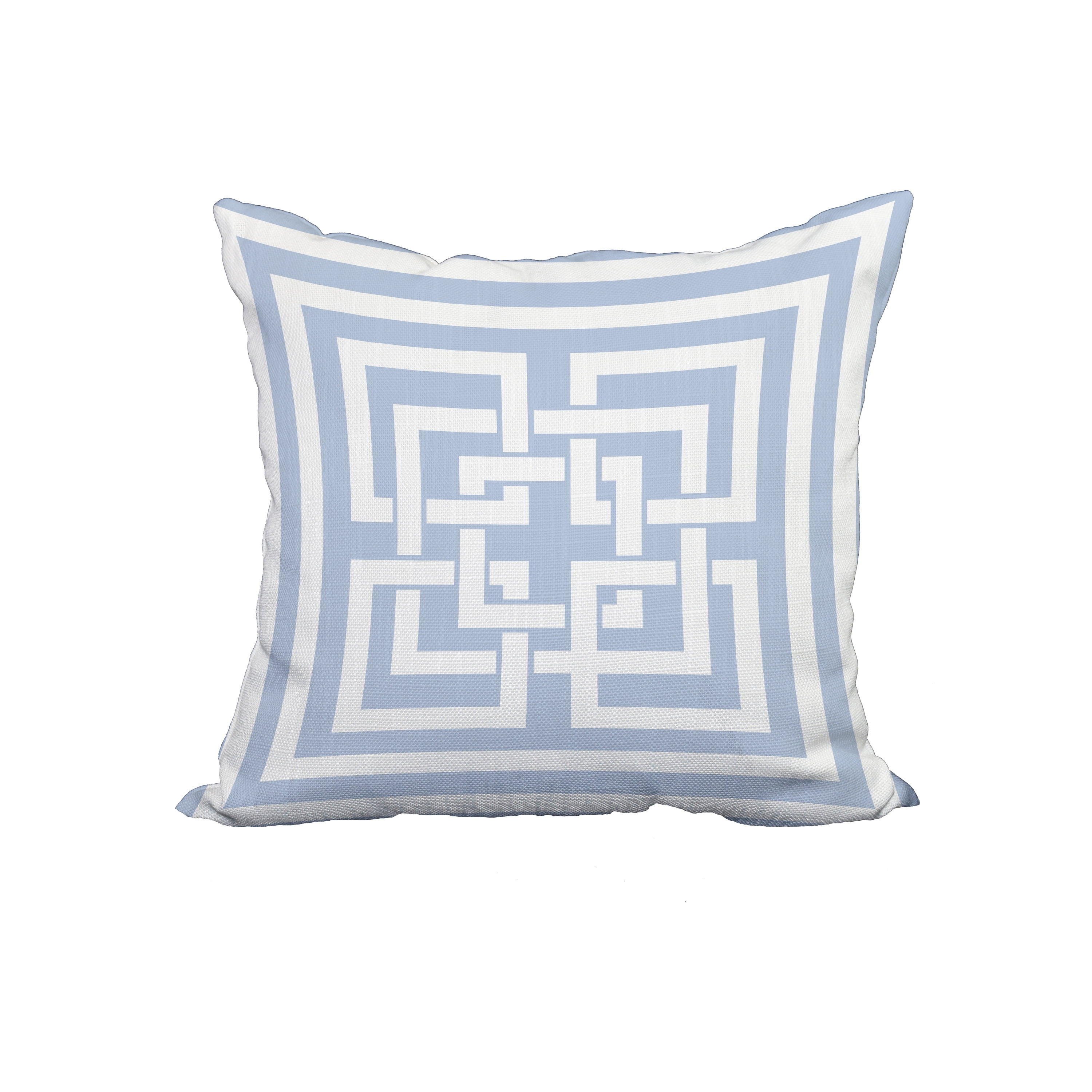 20 x 20 Inch Greek New Key Blue Geometric Print Decorative Polyester ...