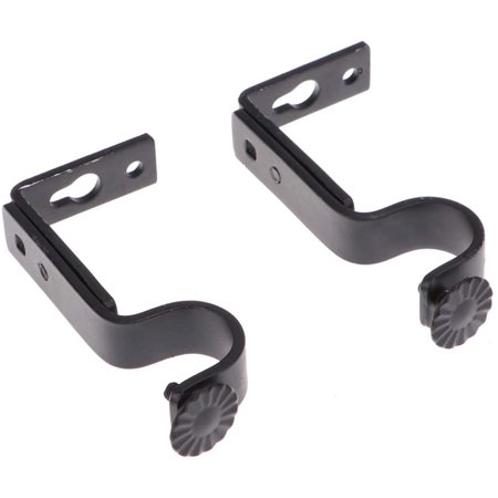 2 pcs Rod Curtain Brackets Hardware Black Traverse mounting Bracket ...