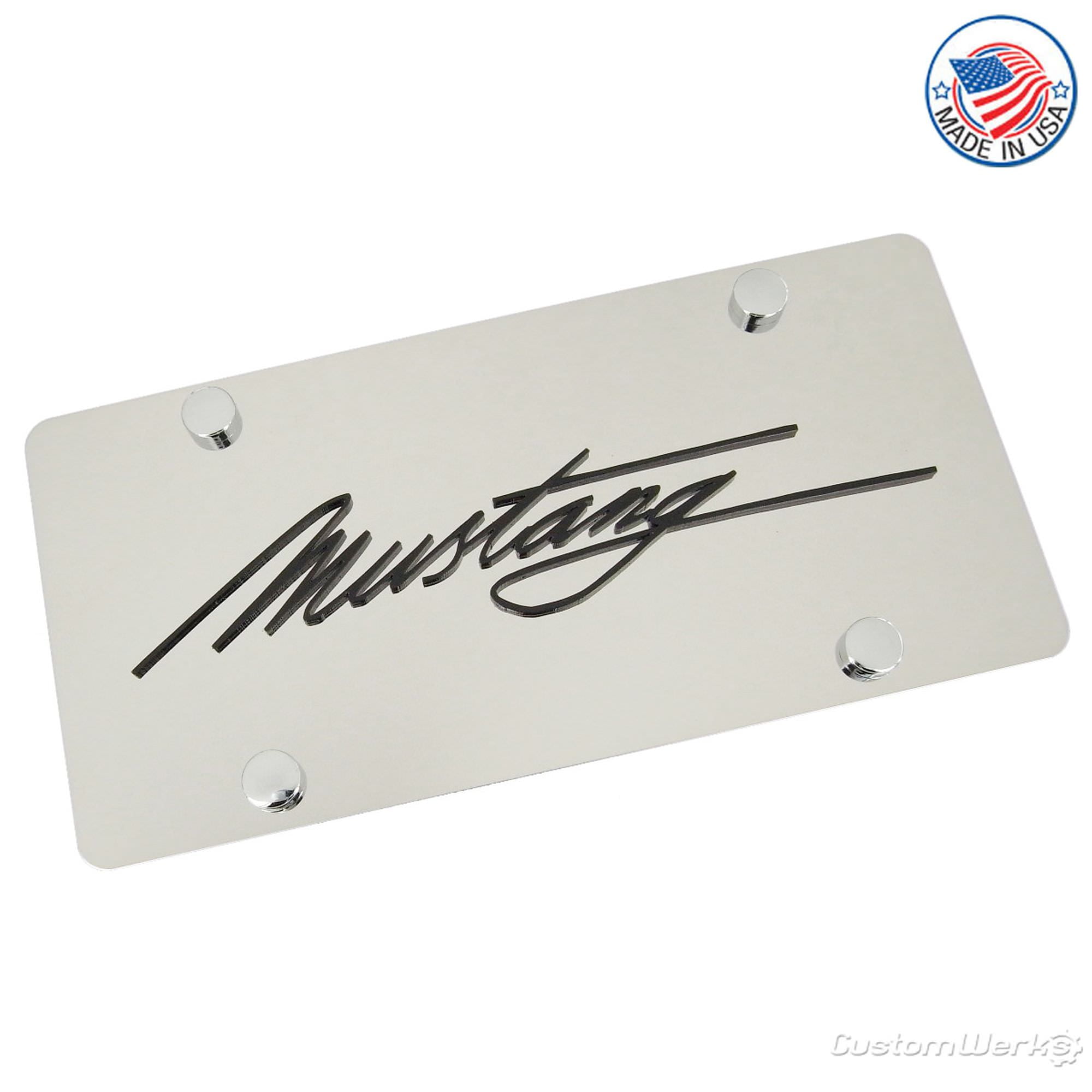 Ford Mustang Script License Plate (Chrome) - Walmart.com