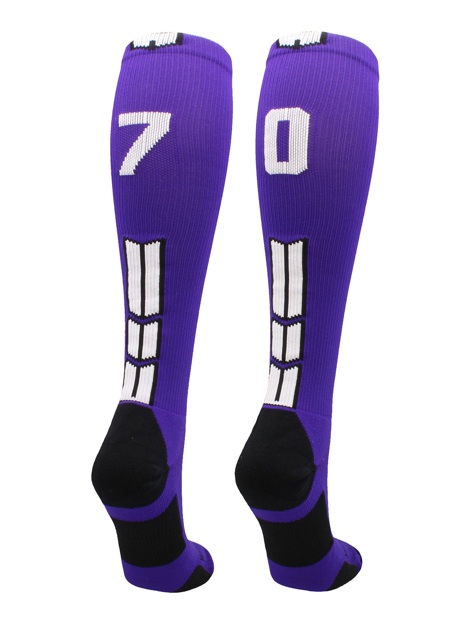 Player Id Number Socks Over the Calf Purple White (#70, Small ...