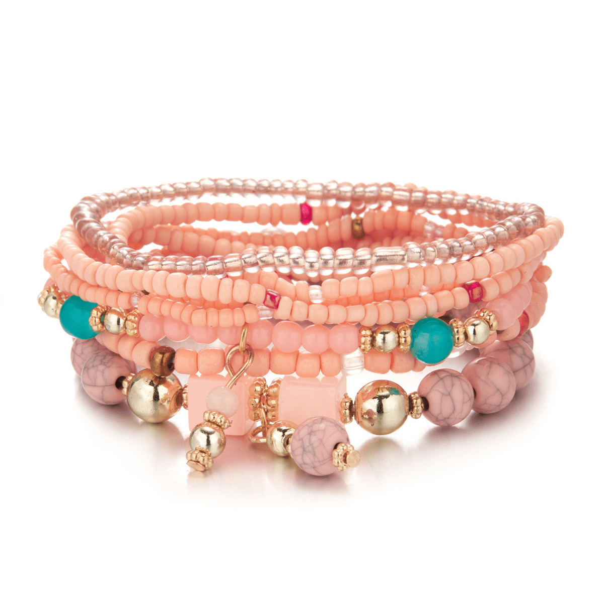 Sets Bohemian Stackable Bead Bracelets For Women Stretch Multilayered