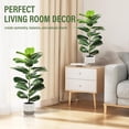 2 Pack 30 Inch Artificial Fiddle Leaf Fig Tree with White and Brown ...