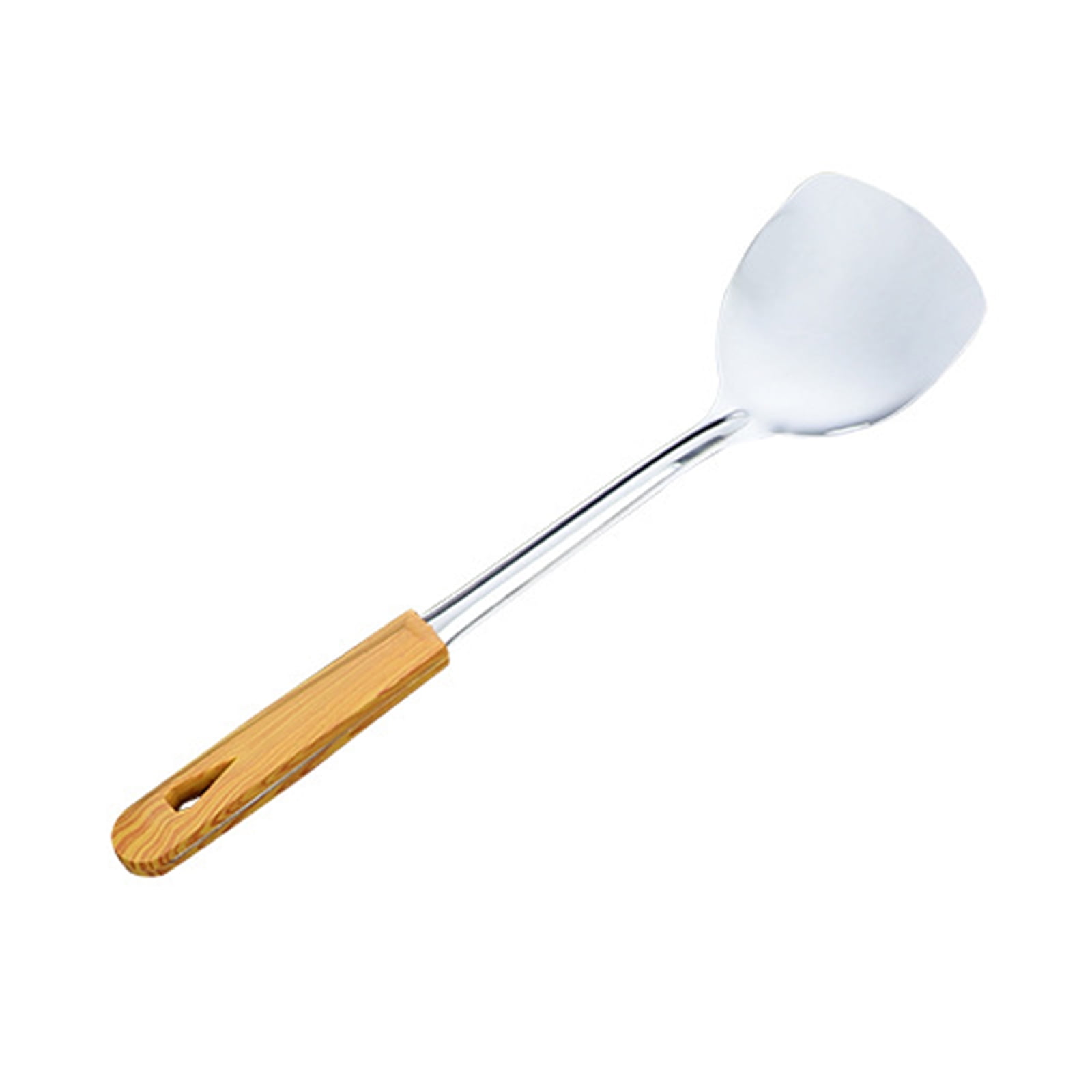 Zootealy Stainless Steel Solid Spatula Kitchen Cooking Spatula With Wooden Handle