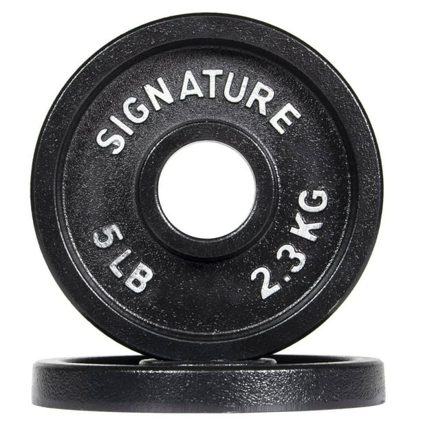 Signature Fitness Deep Dish 2 In. Olympic Cast Iron Weight Plates with ...