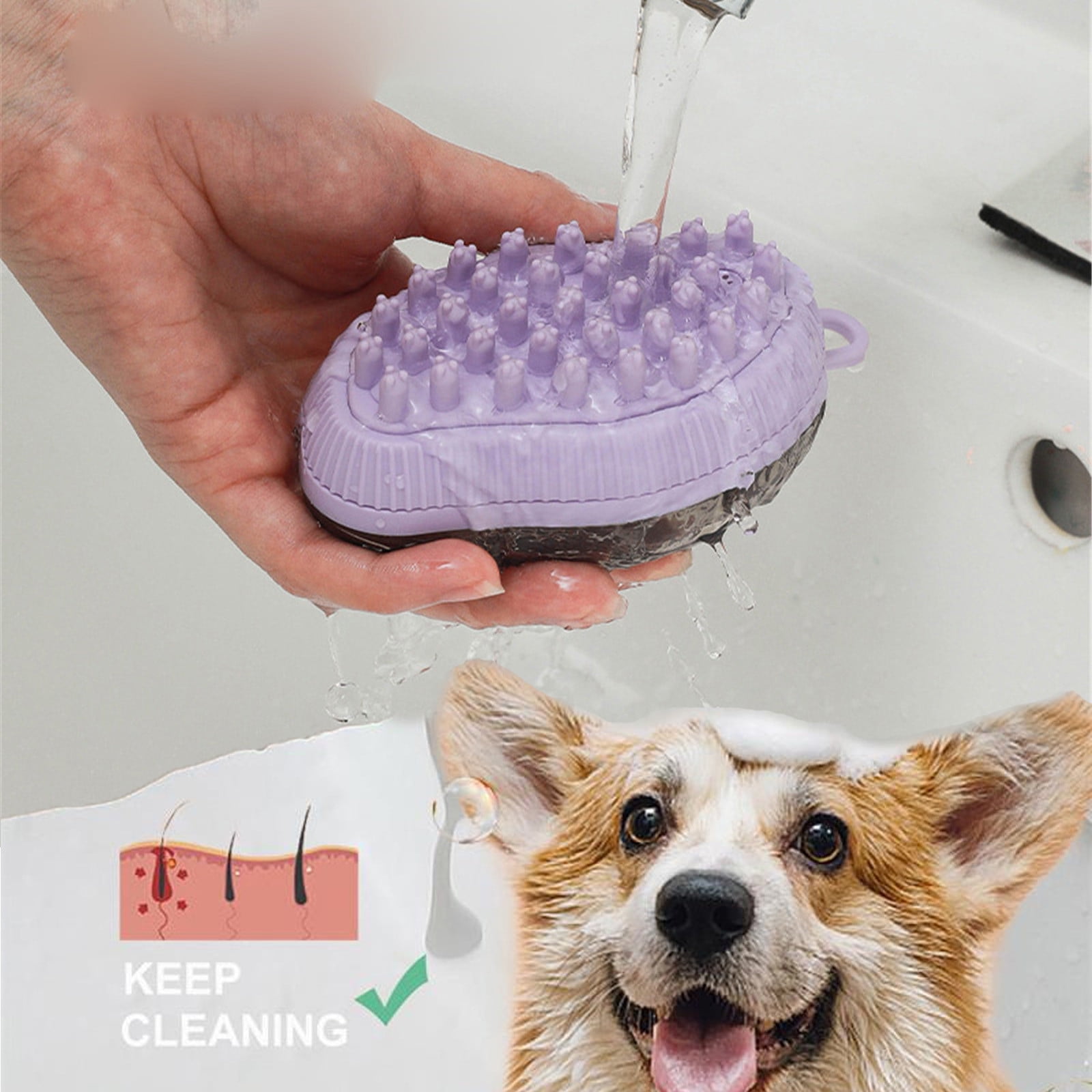 Click here for Blaxill Pet Bath Brush With Shampoo Dispenser 2-In... prices