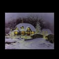 Fiber Optic and LED Lighted Snowy Christmas House Canvas Wall Art 12" x ...