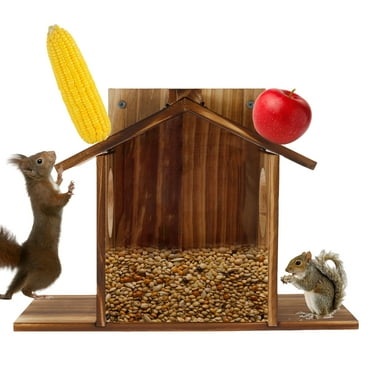 Uncle Dunkels Backyard Squirrel Feeder (w/ Gallon Glass Jar); Rustic ...