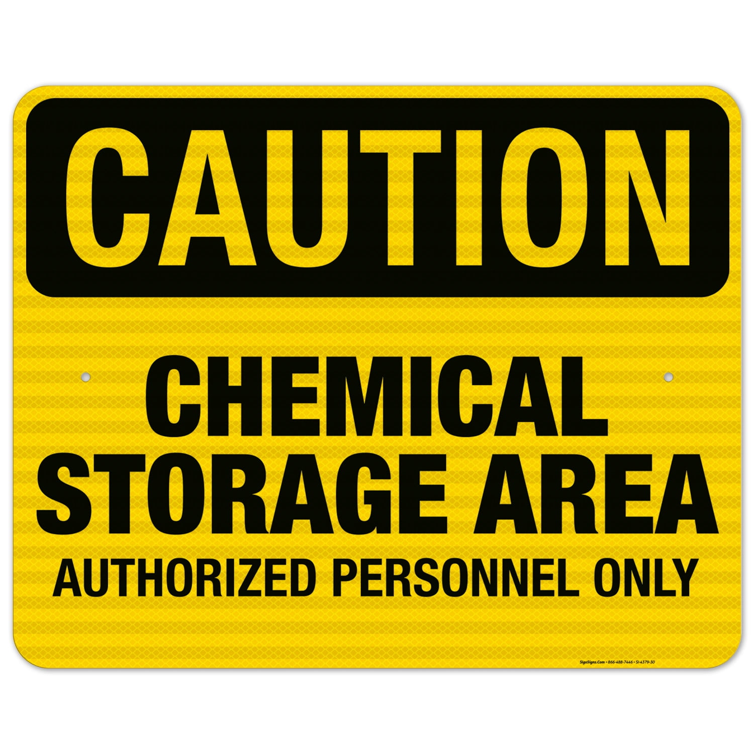 Chemical Storage Area Authorized Personnel Only Sign, OSHA Caution Sign ...
