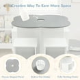 Curipeer Nesting Design Kids Table and Chair Set with 4 Square Storage Stools (Gray / White ...