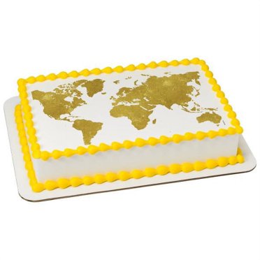 Old World Map Edible Icing image - Walmart.com