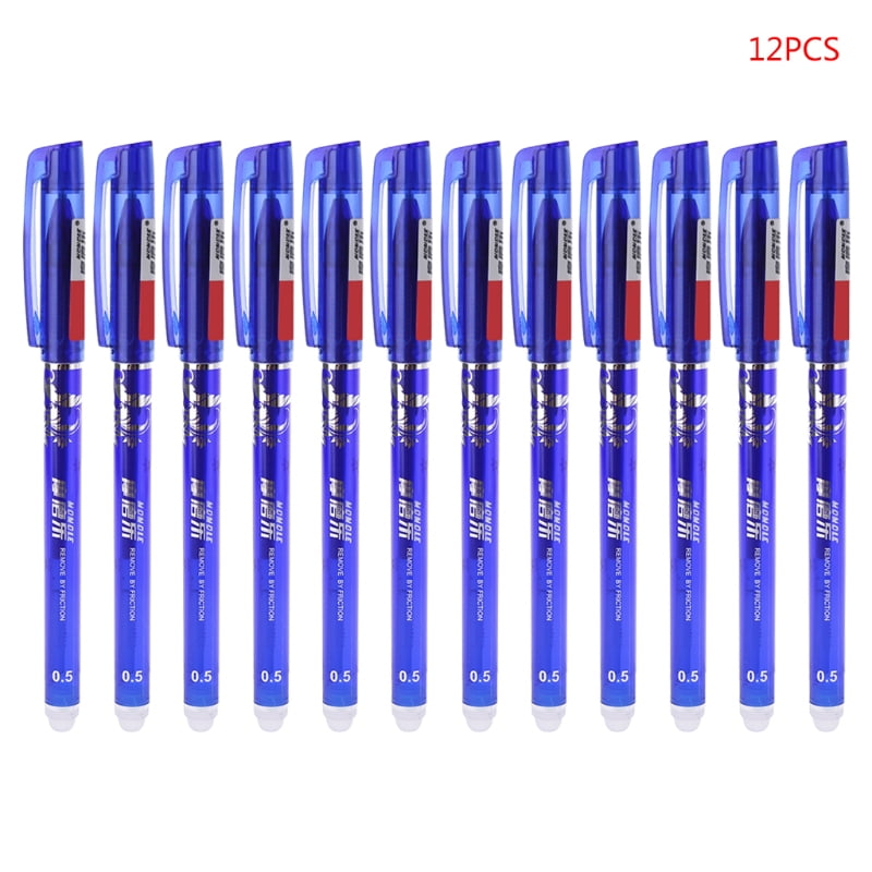 12Pcs Creative 0.5mm Magic Erasable Gel Pens Blue Ink Office Student ...