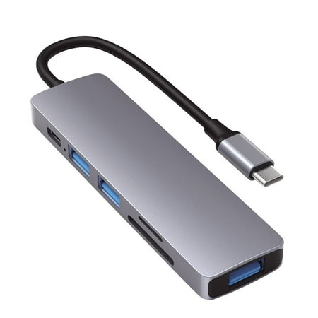 Justharion 6 in 1 USB C Hub Connector Tool Data Transfer Splitter ...