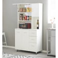BasicwiseKitchen Pantry Storage Cabinet with Doors and Shelves, White ...