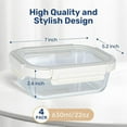 Simple Deluxe Glass Meal Prep Containers, Set of 4 Food Storage ...