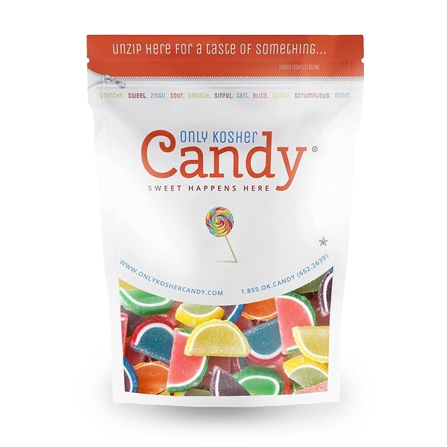 Only Kosher Candy Assorted Flavor Semicircle Large Fruit Slices Jelly ...