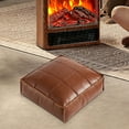 Fufafayo Faux Leather Ottoman, Faux Leather Ottoman, Poofy Footstool ...