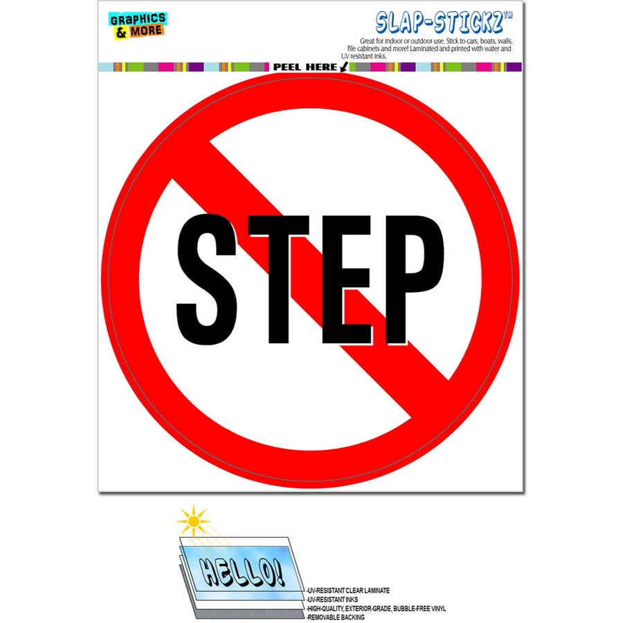 No Step Circle Automotive Car Window Locker Bumper Sticker - Walmart.com