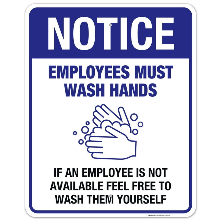 Employees Wash Hands Sign