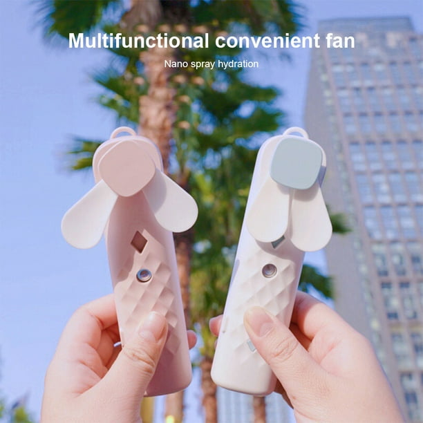 Portable Fan Handheld USB 2 Gear Adjustable 2-in-1 Device Water Mist ...