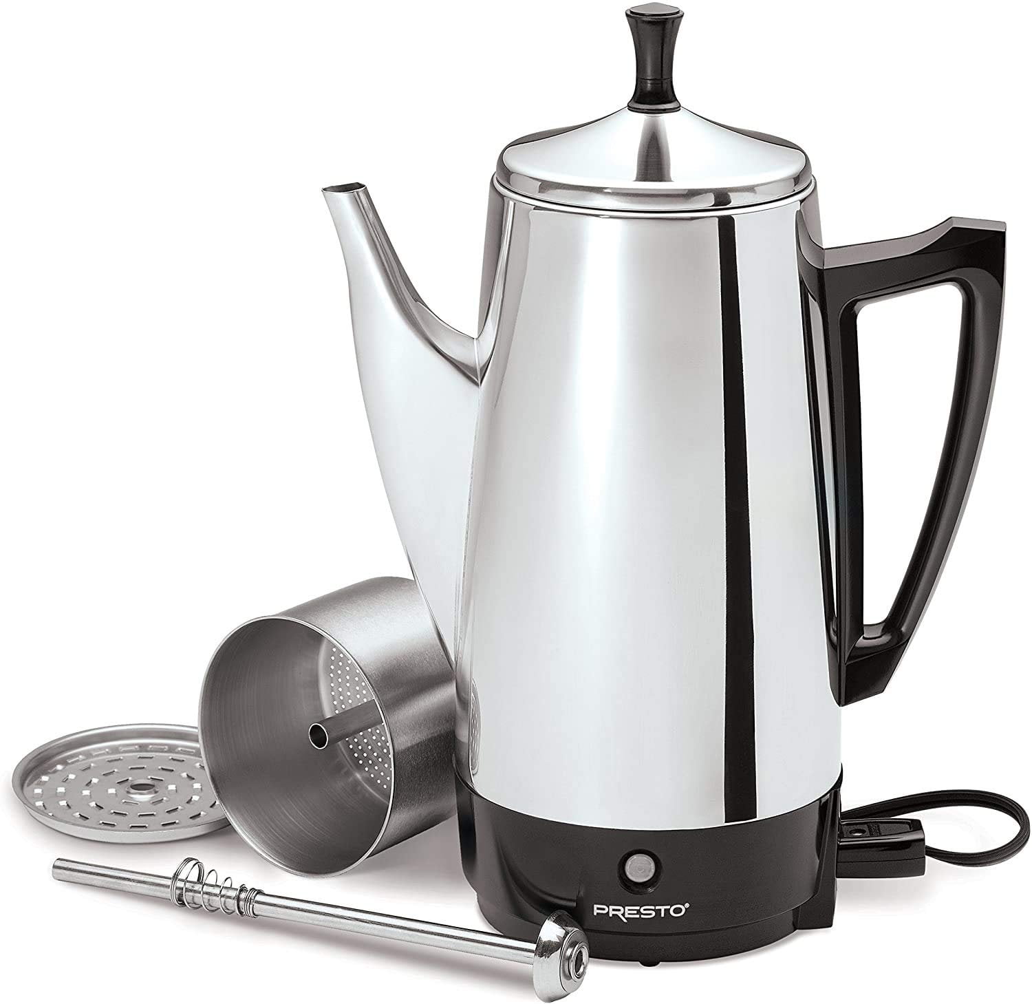 プレスト Presto 電気パーコレーター コーヒーメーカー 12カップ ステンレススチール製 02811 シルバー Stainless-Steel Electric Coffee Percolator, 12-Cups 8ca0a209-c17a-4b36-9f16-