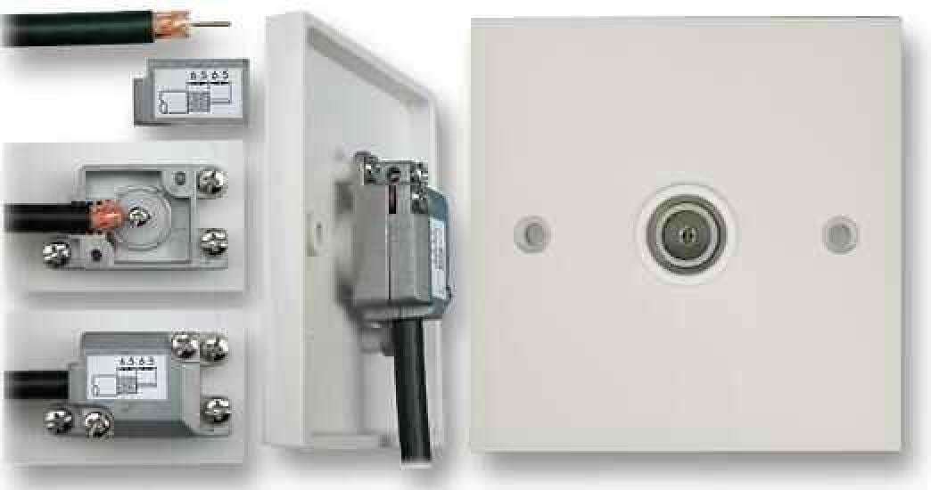 BLAKE UK - Slimline Single Coax Outlet Plate, IEC Type - Walmart.com