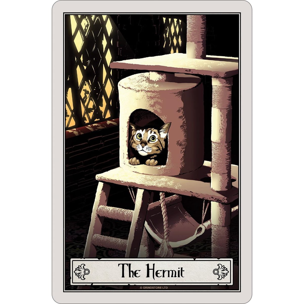 Deadly Tarot - Placa The Hermit Diseño Tarot Felis (Blanco, Marrón ...