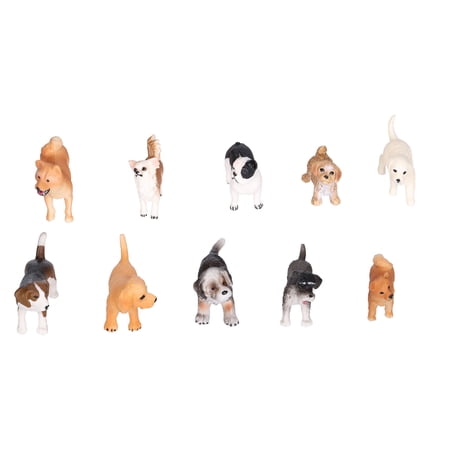 Plastic Puppy Figures Playset, Safe Hand Painted Educational Cute Dog ...