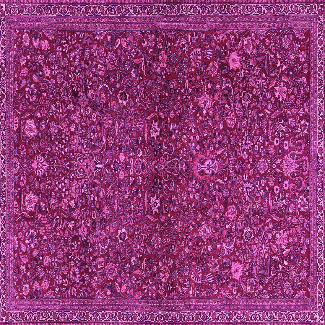 Ahgly Company Indoor Square Persian Pink Traditional Area Rugs, 6 ...