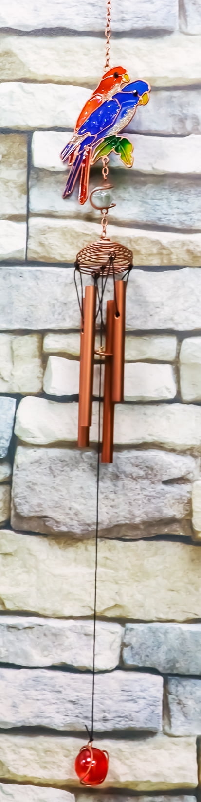 Tropical Scarlet Macaw Parrot Lovers Bird Pair Resonant Copper Wind ...