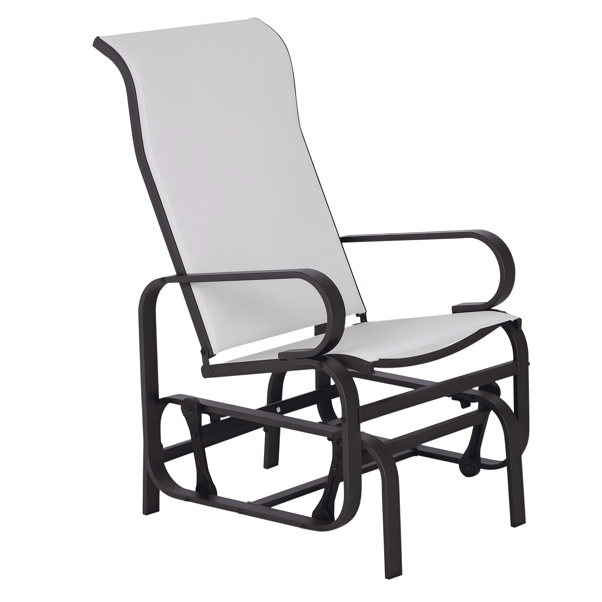 Outsunny Outdoor Mesh Glider Chair for Porch Garden Patio, Brown/Beige ...