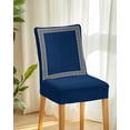 Chair Covers Set of 4, Abstract Greek Inspired Key Texture Removable ...