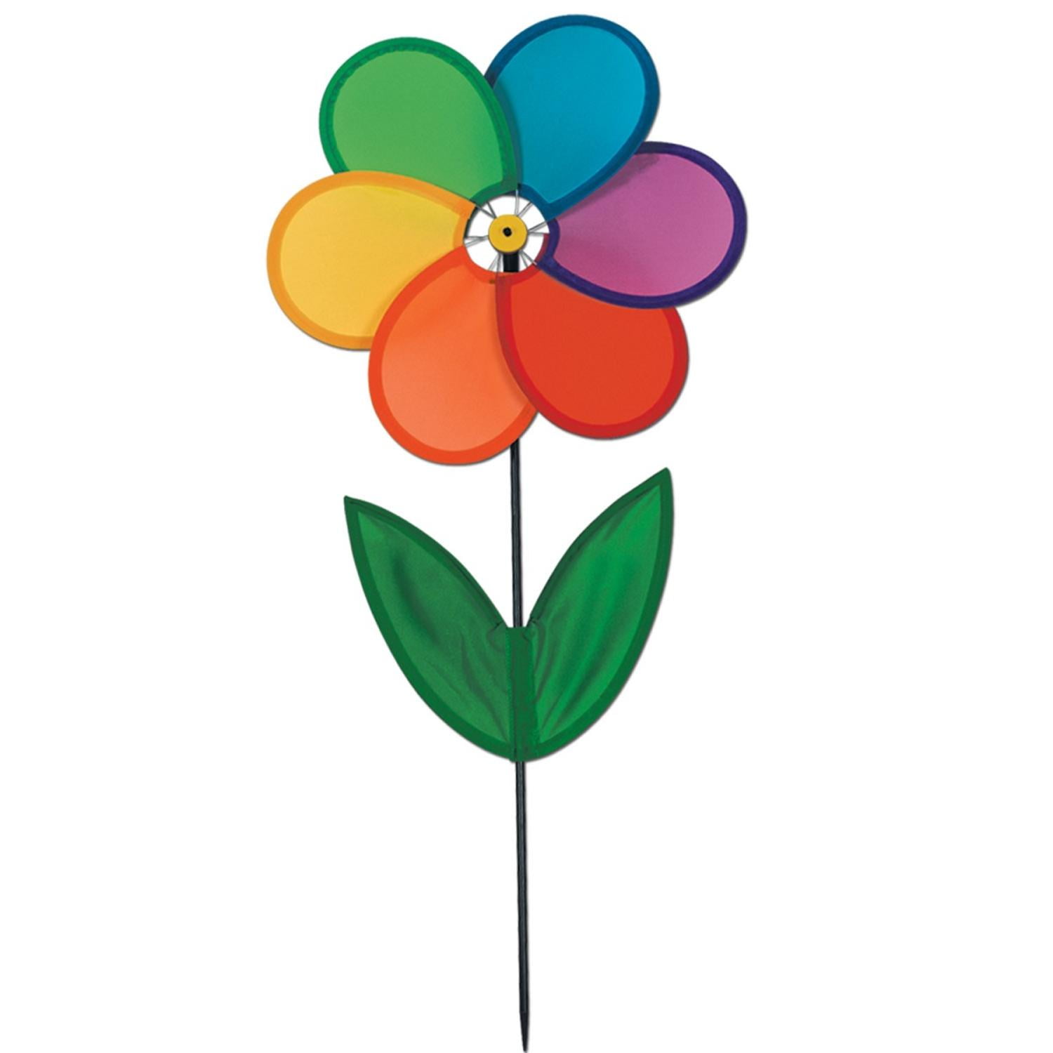 Pack of 6 Multi-Colored Power-Flower Wind-Wheel Yard Decorations 26 ...