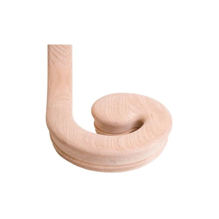 6210 Series Solid Wood Handrail Fitting Right Hand Volute, Red Oak ...