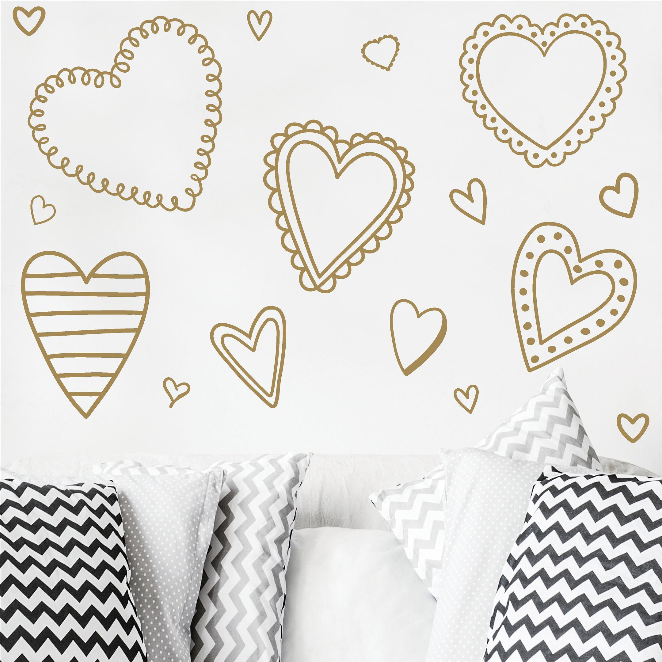 Hand Drawn Hearts Valentine’s Day Decals and Decor Vinyl Lettering ...