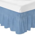 Blue Bed Skirt California King Size 16 Inch Drop, Natural Solid Color ...
