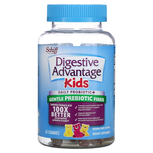 Digestive Advantage KIDS Prebiotic Fiber Plus Probiotic Gummies, 65 ...