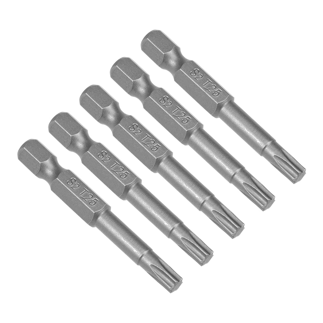 5pcs 50mm 1/4" Hex Shank T25 Magnetic Torx Head Screwdriver Bits S2 ...