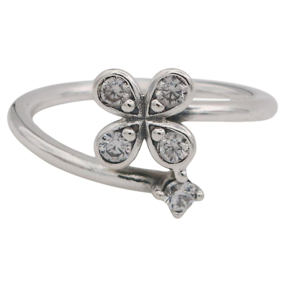 PANDORA - PANDORA Four-Petal Flowers Twisted Ring - 56 - Walmart.com ...