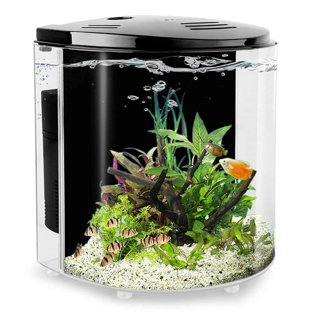YCTECH Small Fish Tank 1.2 Gallon Aquarium Starter Kit for Home, Office ...