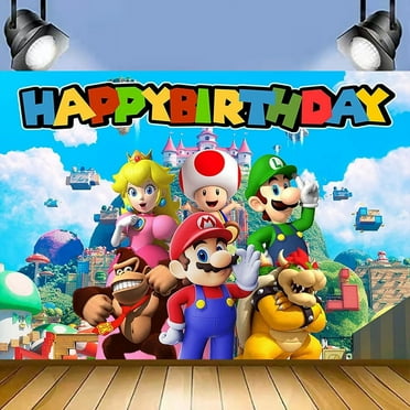 Super Mario Bros Backdrop,Mario Birthday Party Banner Background for ...