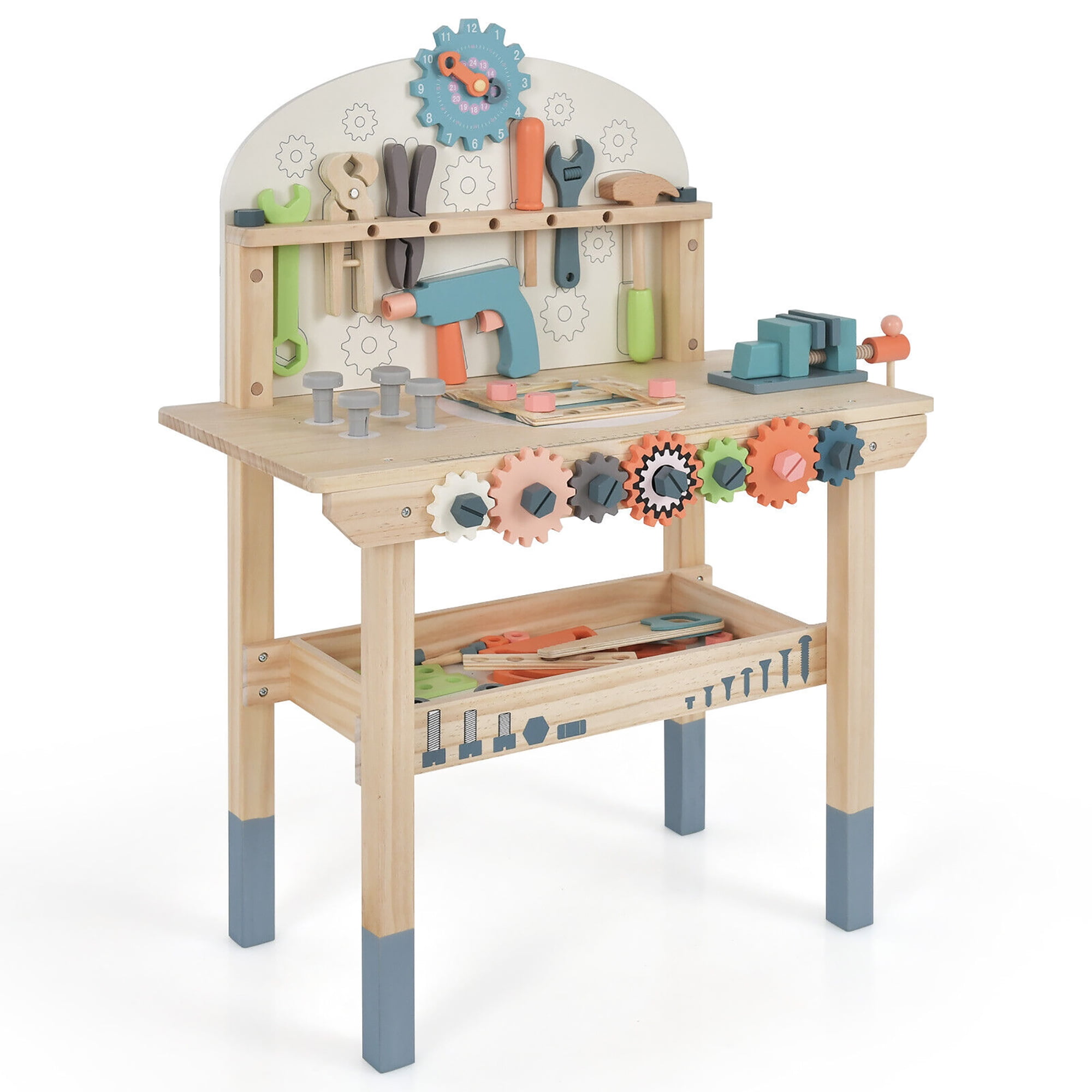 Click here for Gymax Kids Play Tool Workbench Wooden Tool Bench W... prices