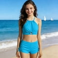 BOBOGOJP Girls Tankini Swimsuit 2 Piece Bathing Suits Criss Cross Back ...