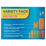 Equate Antibacterial Assorted Bandages Variety Pack, 120 Count ...