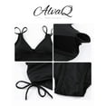 Alvaq Womens Swimsuit Plus Size One Piece Swimsuit Deep V Neck Solid