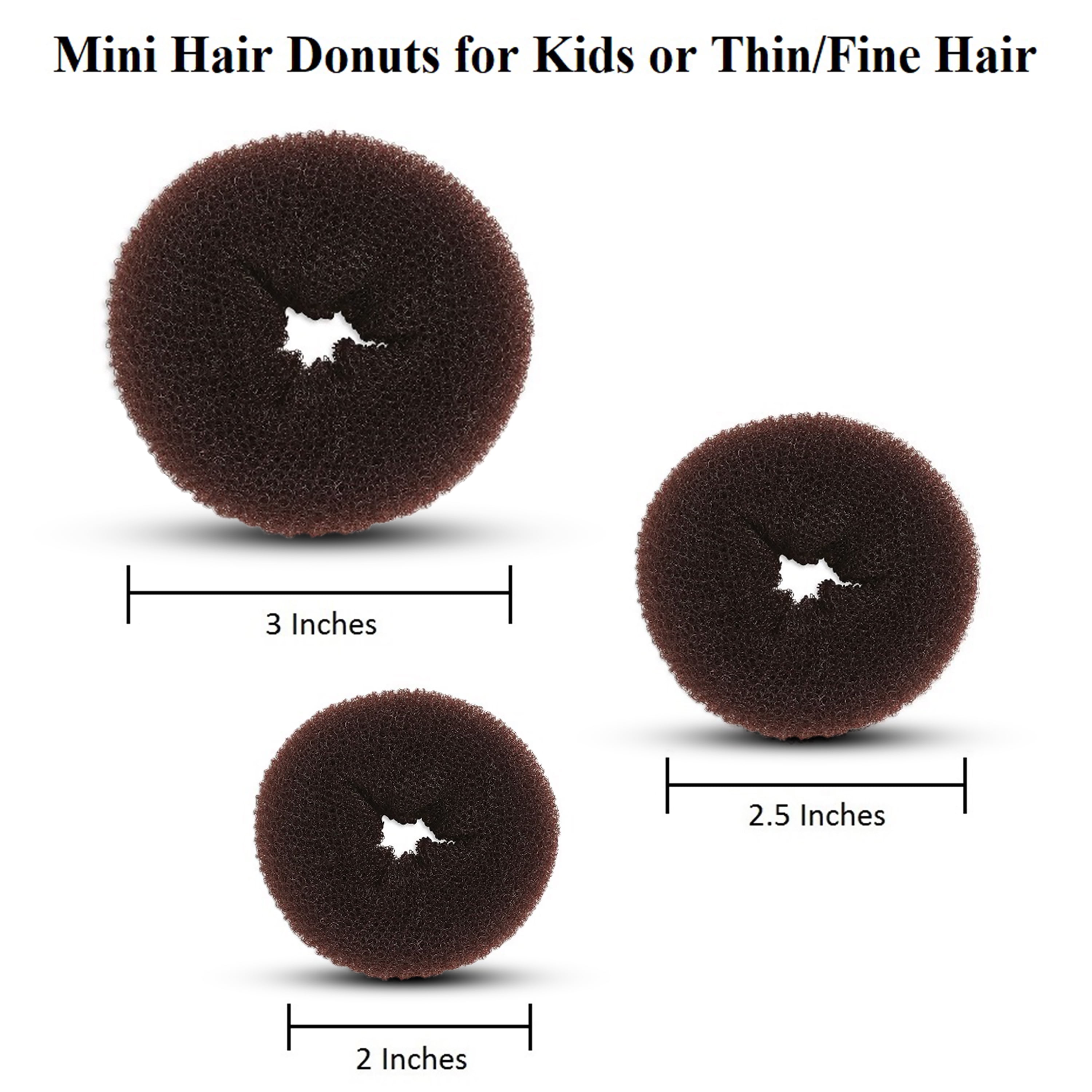 Beaute Galleria 3 Pieces Mini Hair Donuts Hair Bun Maker, Ballet Bun ...