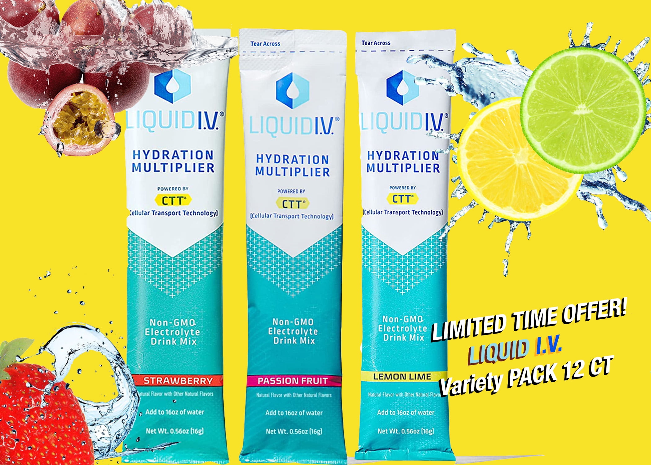 Buy Liquid I.V. Hydration Multiplier, Limited Time Variety Flavor 12ct ...