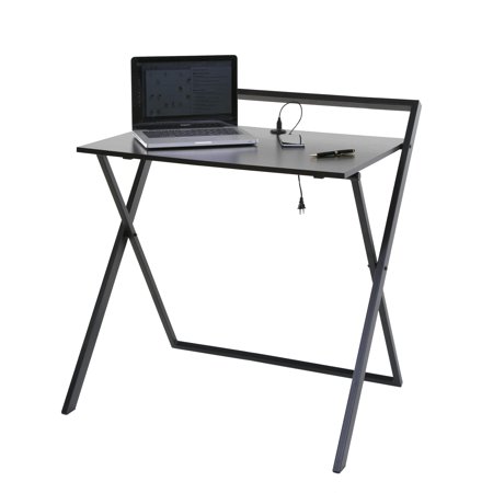 OneSpace Basics No Assembly Folding Desk with Dual USB Charger ...